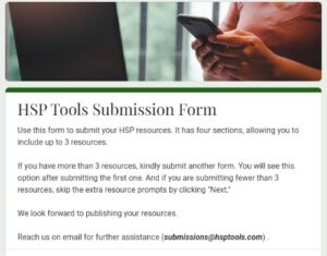 Submit HSP Resources & Services | HSP Tools
